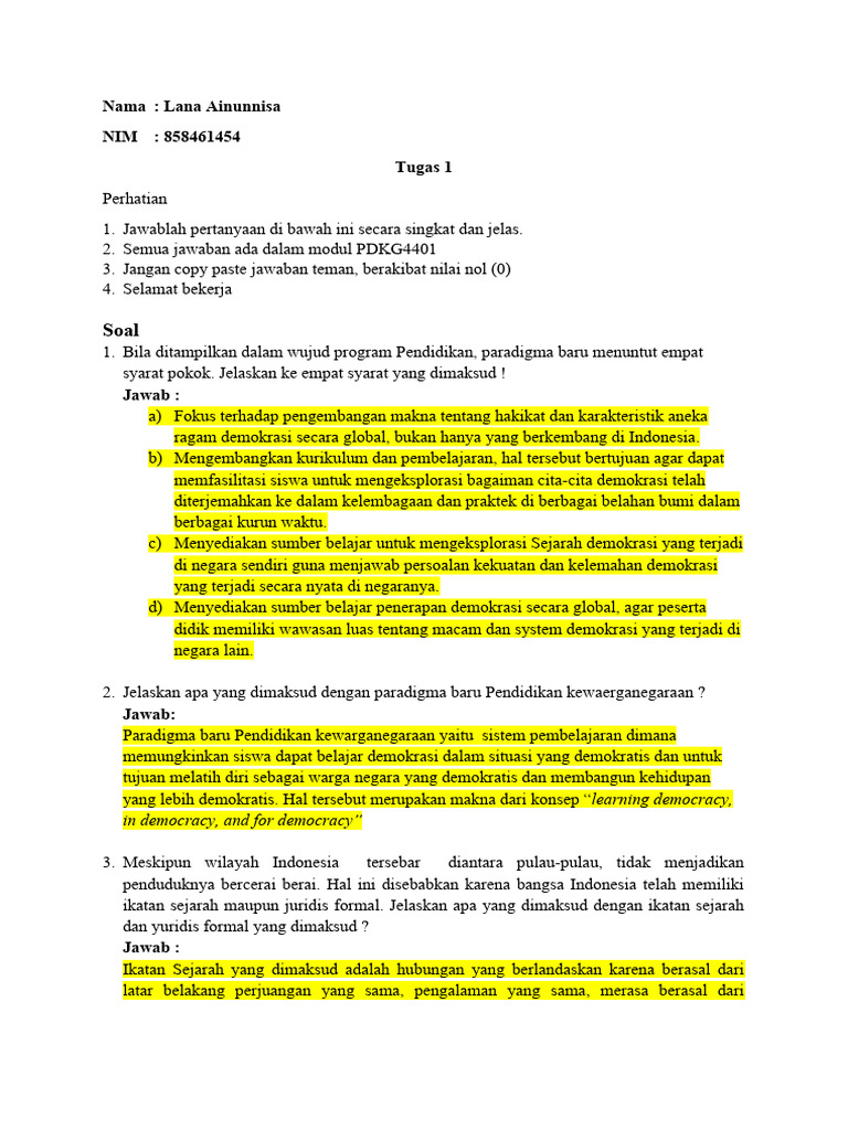 Lana Ainunnisa - 858461454 - Tugas 1 | PDF | Karier & Perkembangan | Ilmu Sosial