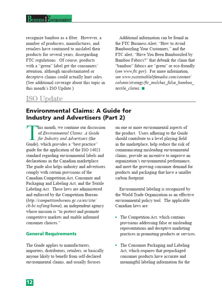 Part 2 Iso 14021 | Download Free PDF | Climate Change Mitigation | Textiles