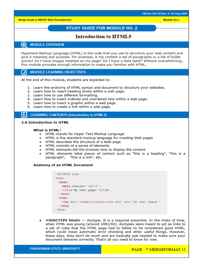 Module 02 Intro HTML | PDF | Html | Hyperlink Module 02 Intro HTML | PDF | Html | Hyperlink