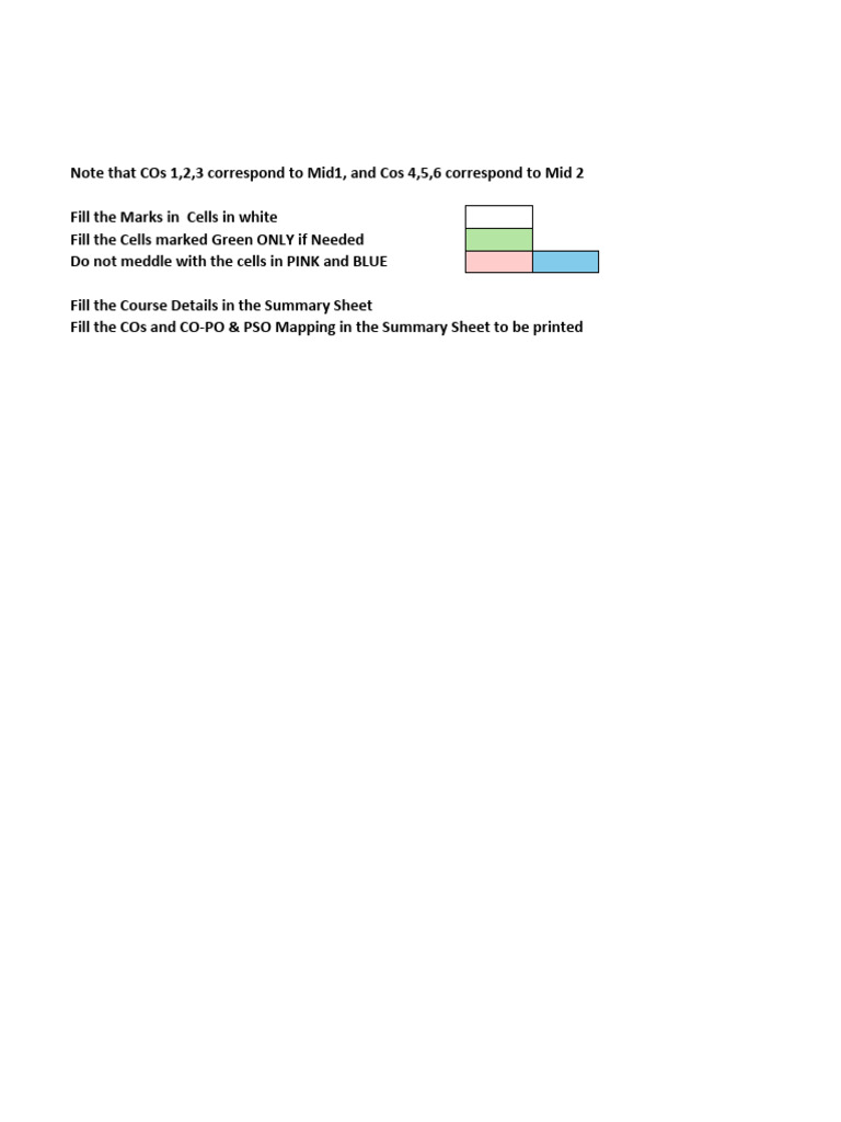 CO-PO Attainment Calculation Sheet | PDF