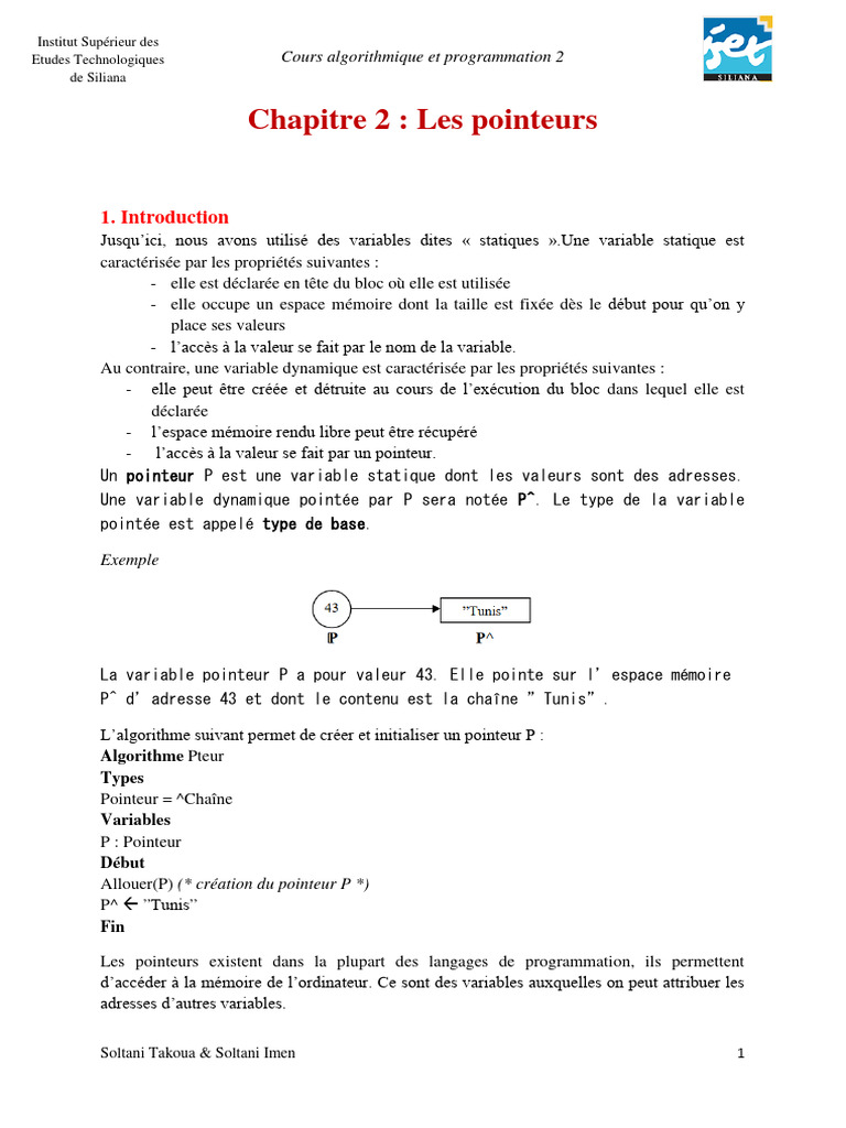 Introduction aux Pointeurs en C | PDF | Pointeur (programmation) | Variable (informatique)