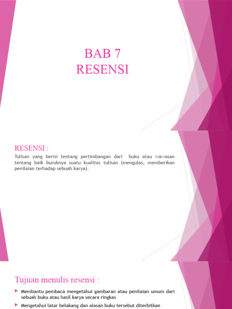 Ppt Bab 7 Resensi | PDF