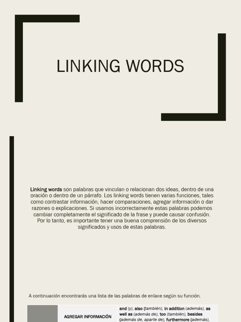 Linking Words | PDF