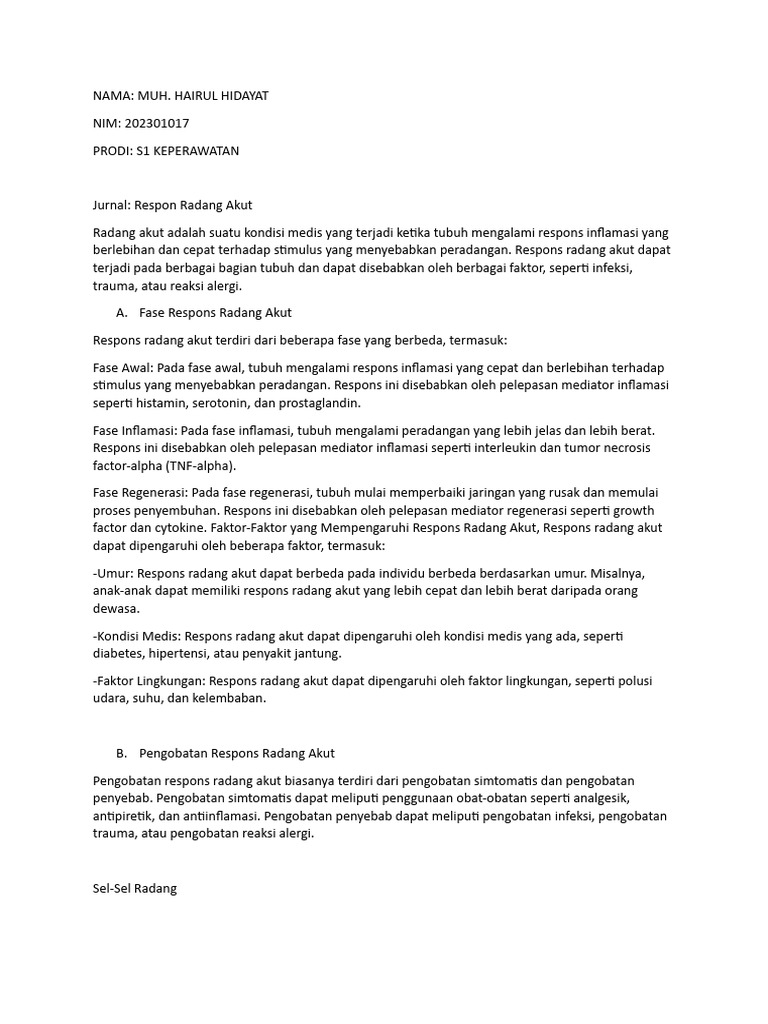 Respon Radang Akut dan Pengobatannya | PDF | Pengembangan Diri ...