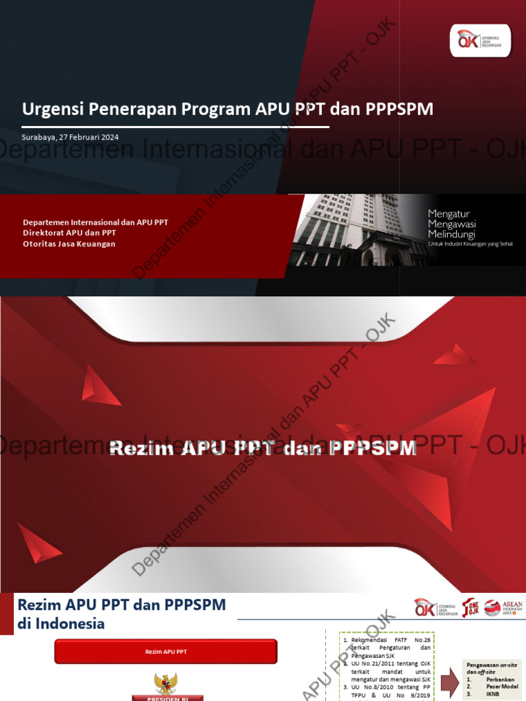 Topik 1 IHT Surabaya - Urgensi Penerapan Program APU PPT Dan PPPSPM - Utk LMS | PDF