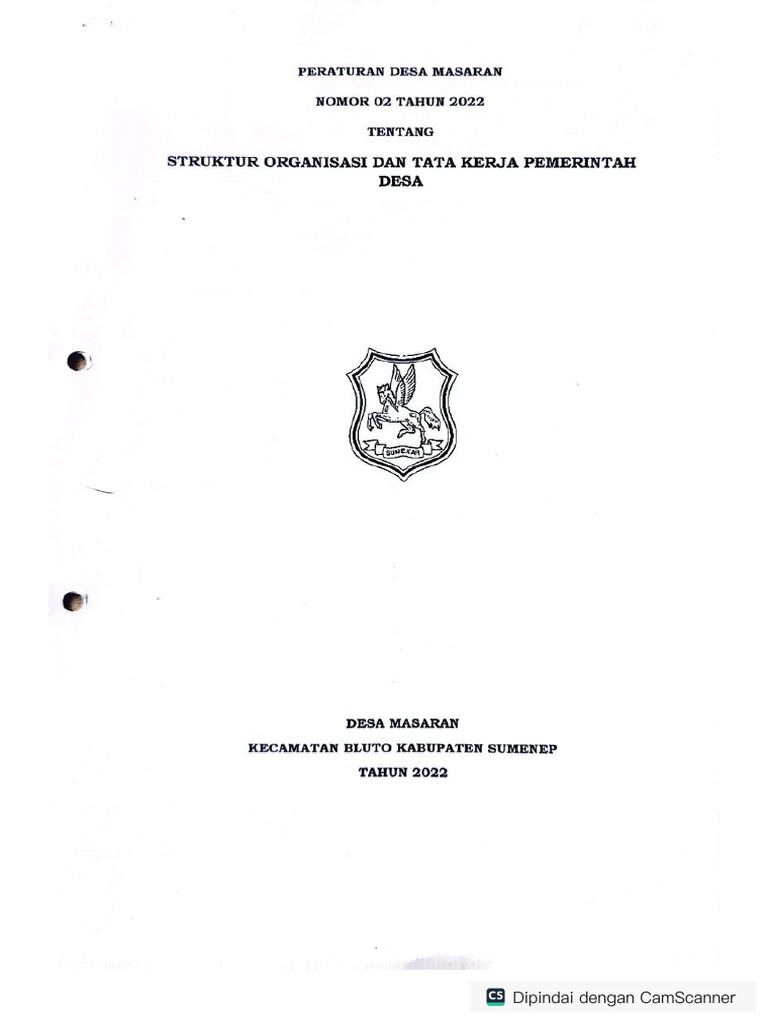 Perdes No 2 Tentang Struktur Organisasi Dan Tata Kerja Pemerintah Desa x8bdzb Perdes No 2 ...