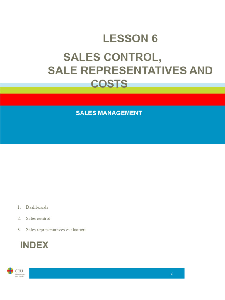 Lesson 6 - Sales Control, Dashboards and KPIs | PDF | Sales | Customer ...