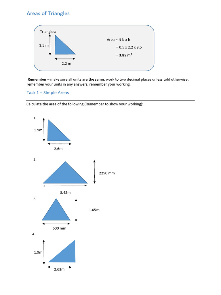 Areas of Triangles Task Engineers | PDF