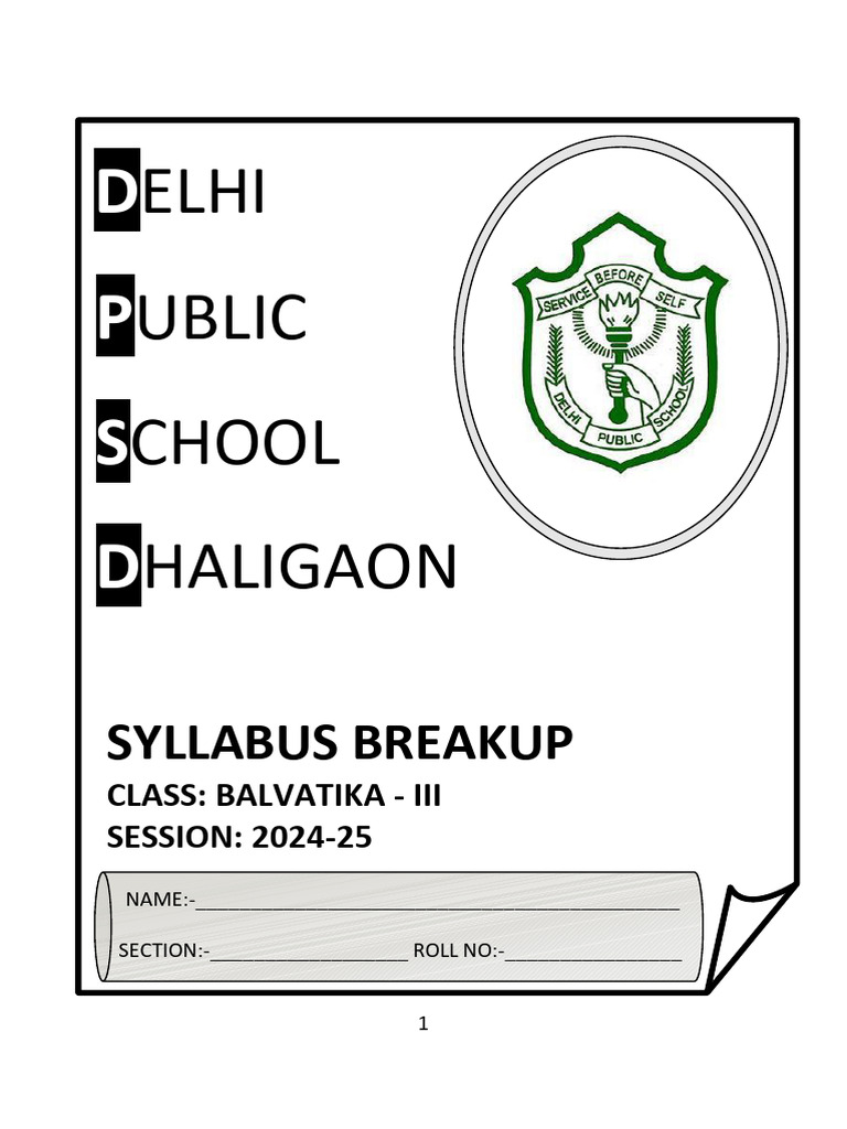 Bal Vatika3 Syllabus 202425 | PDF | English Language | Vowel