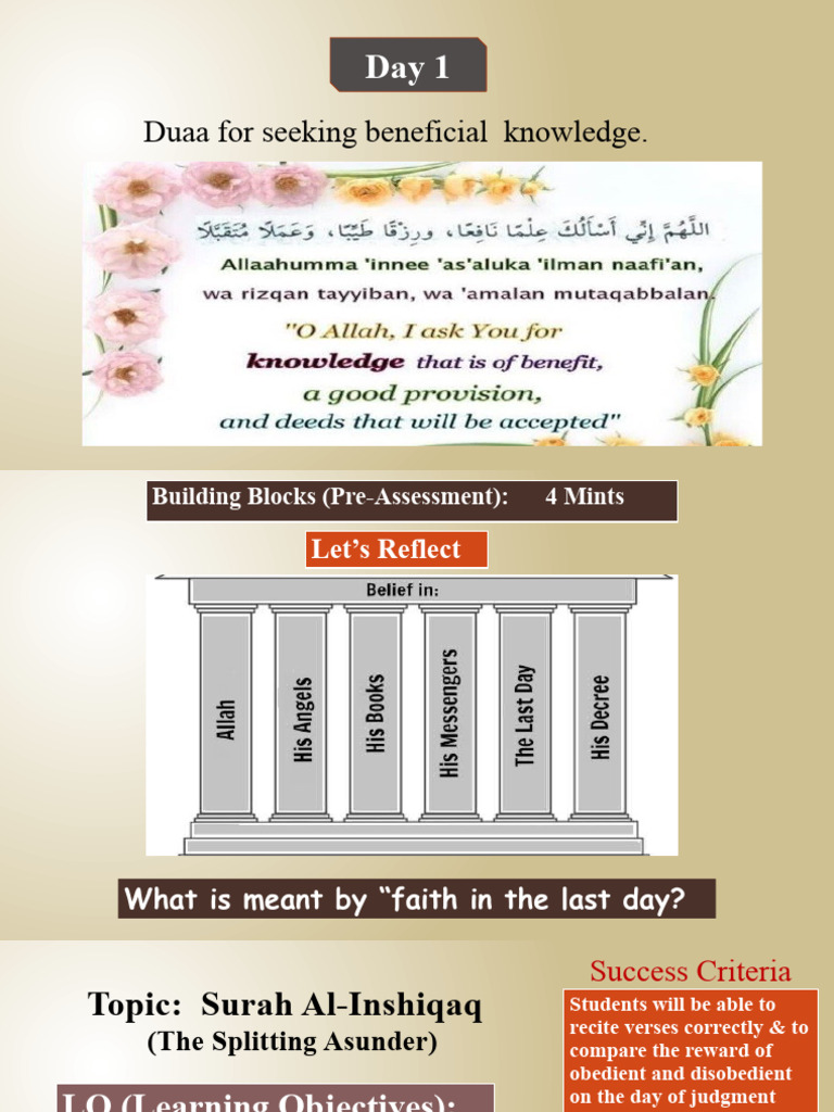 Year 5 Surah Inshiqaq | PDF | Surah | Islamic Texts