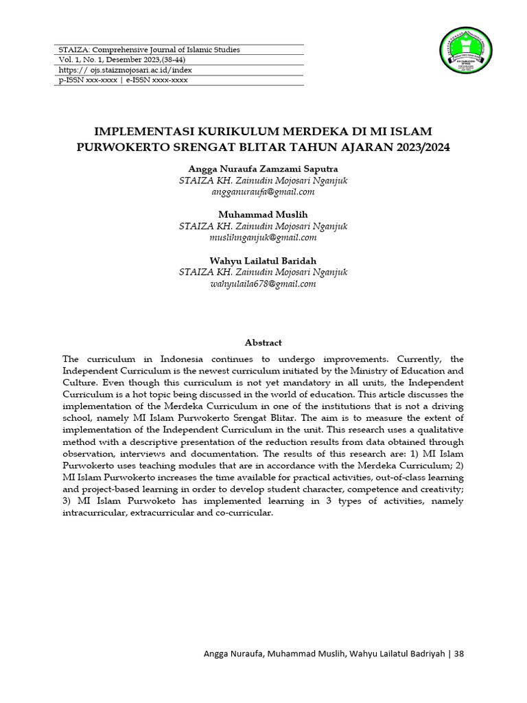 Implementasi Kurikulum Merdeka di MI Islam | PDF