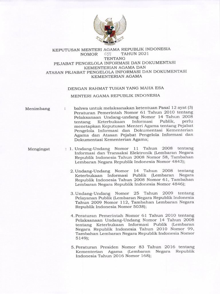 Pejabat Pengelola Informasi Dan Dokumentasi Kementerian Agama Dan ... Pejabat Pengelola Informasi Dan Dokumentasi Kementerian Agama Dan ...