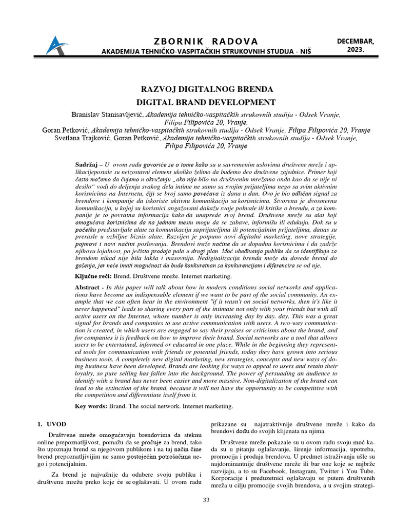 Zbornik ATVSS 2023 | PDF