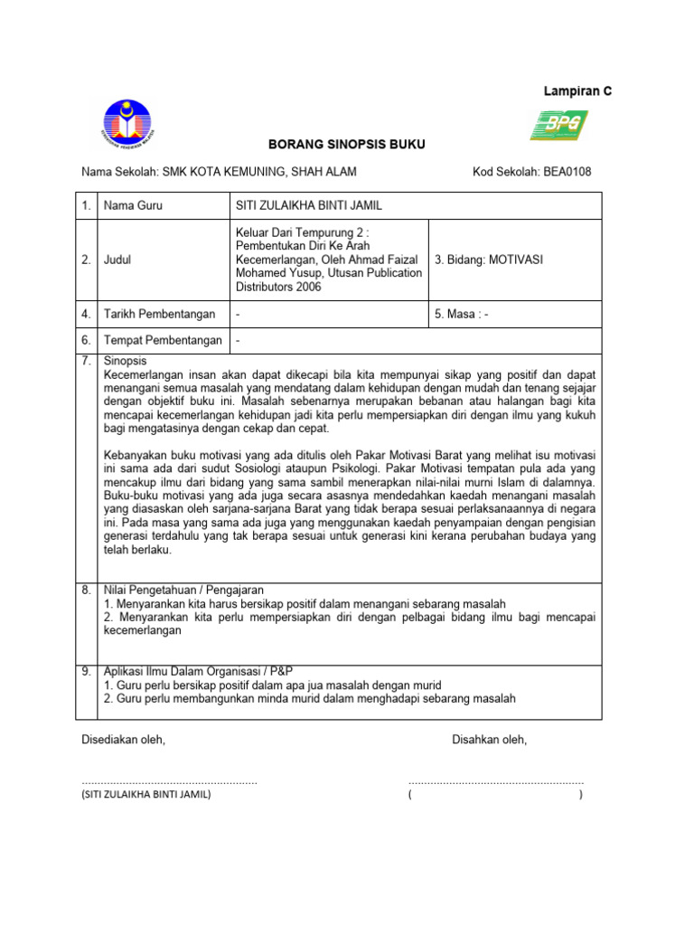 Sinopsis Buku 2 2023 | PDF