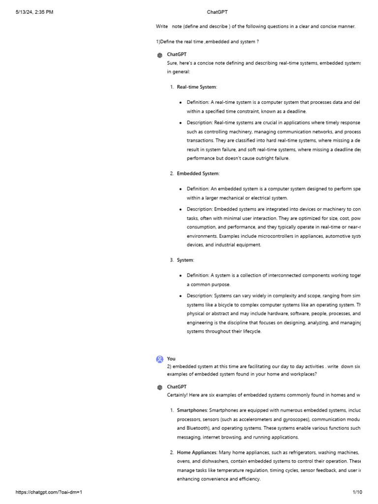 Real Time and Embedded System Assignment | PDF | Embedded System | Central Processing Unit