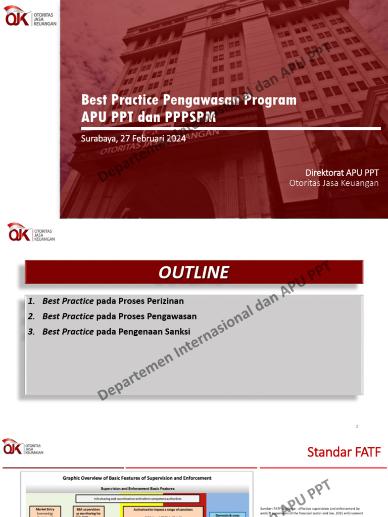Topik 3 IHT Surabaya - Best Practice Pengawasan APU PPT - Upload LMS | PDF