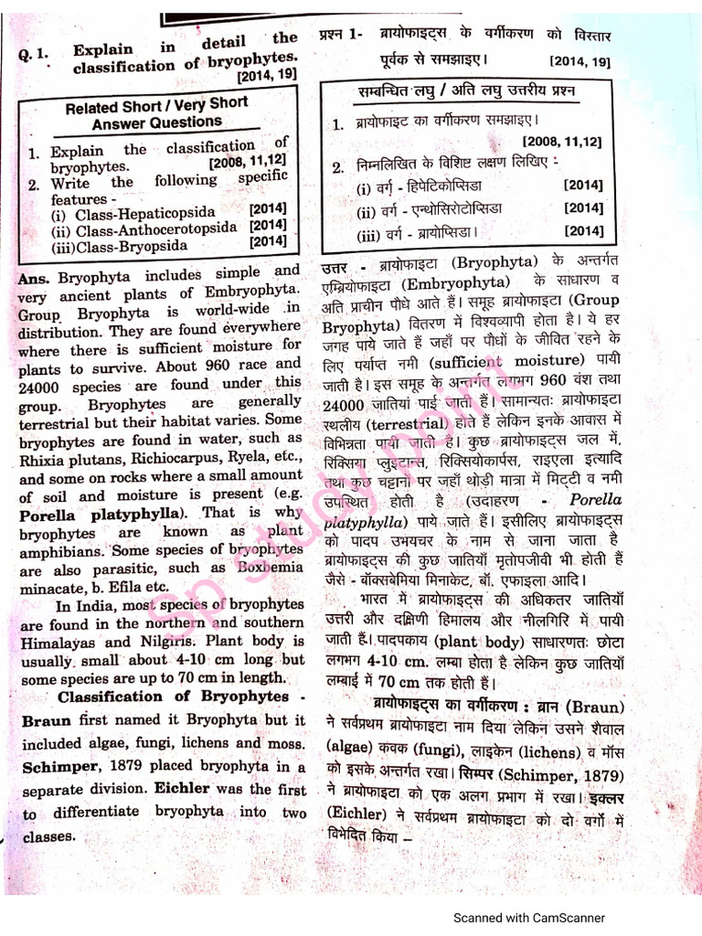 Botany Model Solved Paper Bsc 2nd Semester 2022 | PDF