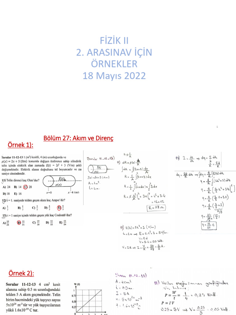Fizik2 2.arasınav Örnek 2022 | PDF
