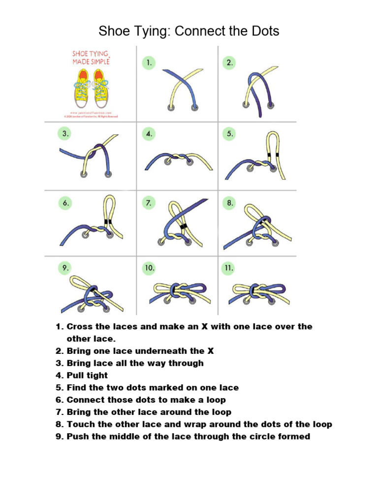 Shoe Tying Connect The Dots Methods | PDF