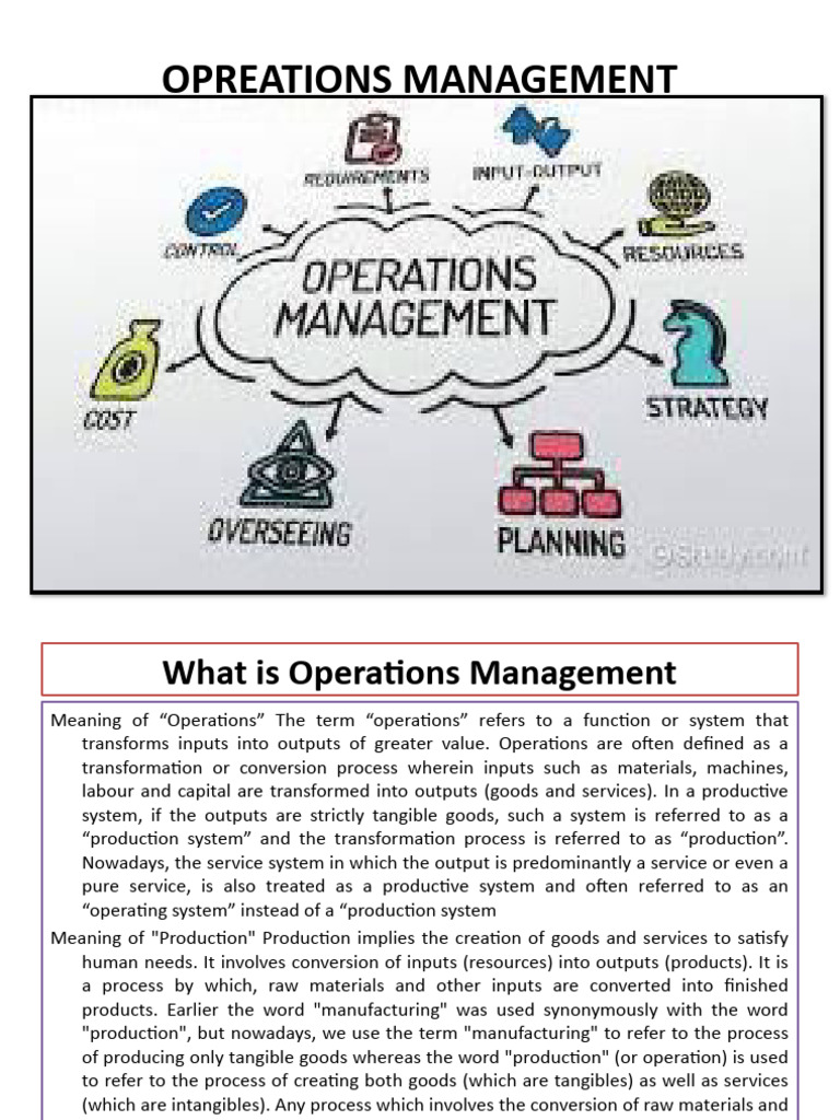 Understanding Operations Management | PDF | Operations Management ...