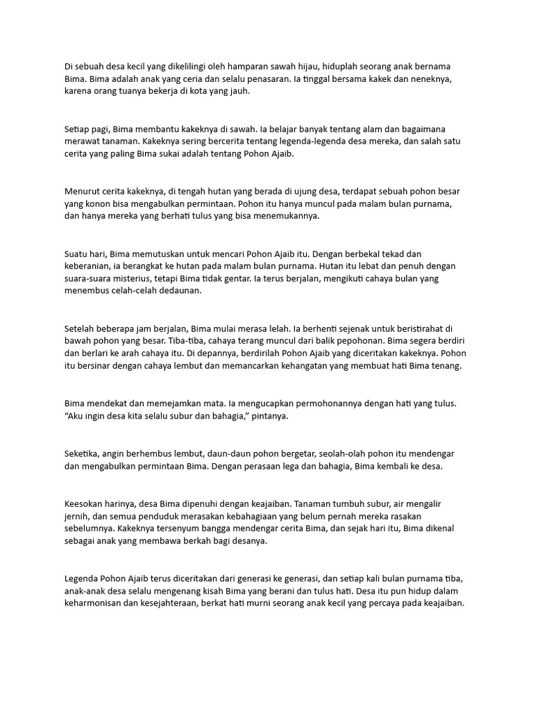 Di Sebuah Desa Kecil Yang Dikelilingi Oleh Hamparan Sawah Hijau | PDF