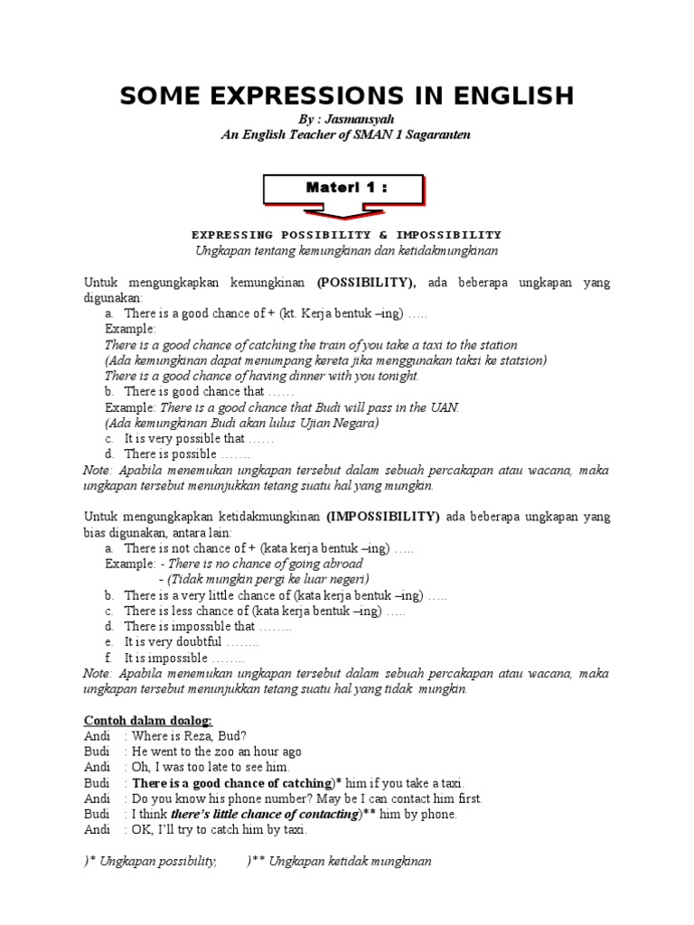 Expressing Possibility | PDF