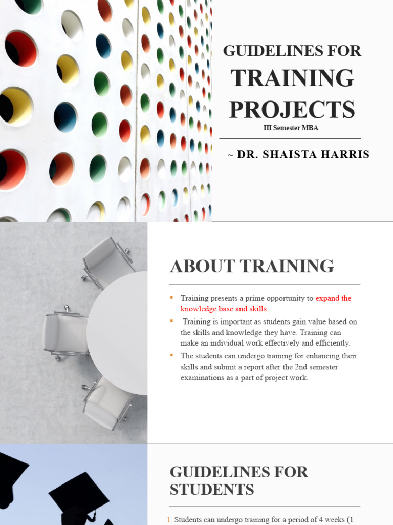 Guidelines For Training Projects Dec 2023 | PDF | Marketing | Analytics
