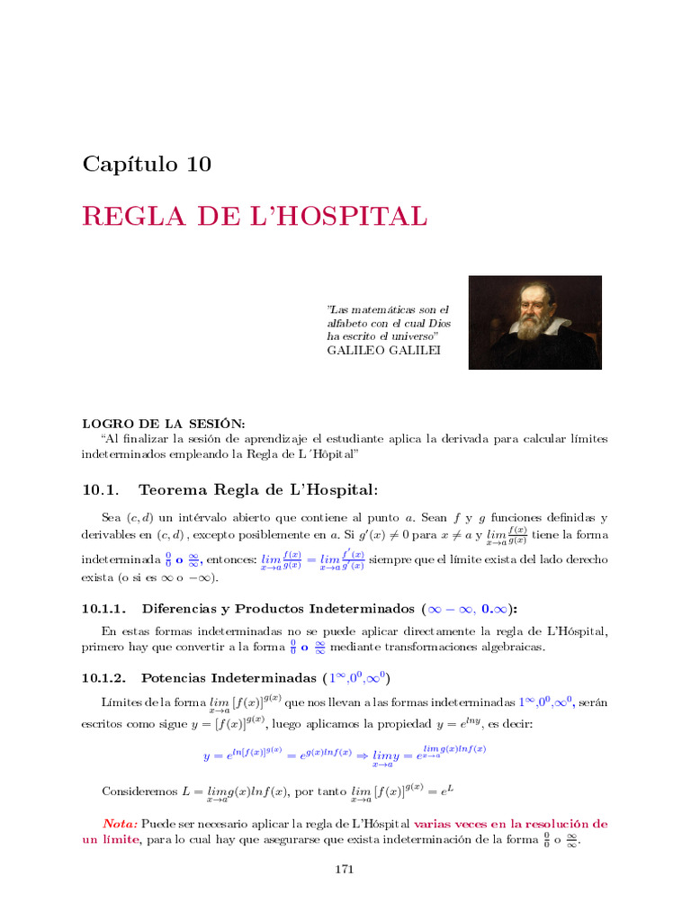 s07.s1 - 2 - La Regla de Lhospital | PDF | Matemáticas | Análisis ...