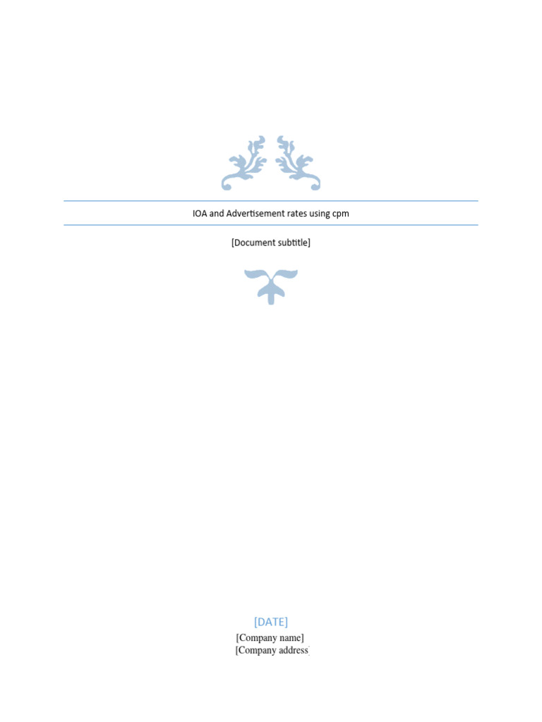 Ioa And Advertisement Rates Using Cpm Download Free Pdf Advertising