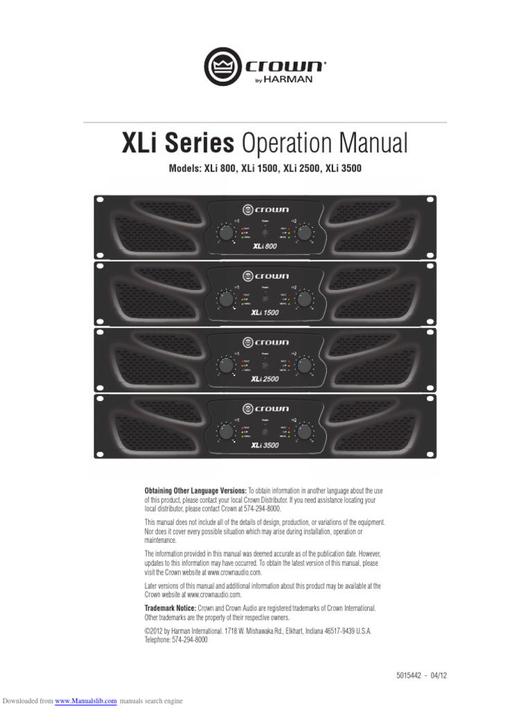 Xli 800 Xli 1500 Xli 2500 Xli 3500 | PDF | Electromagnetic ...