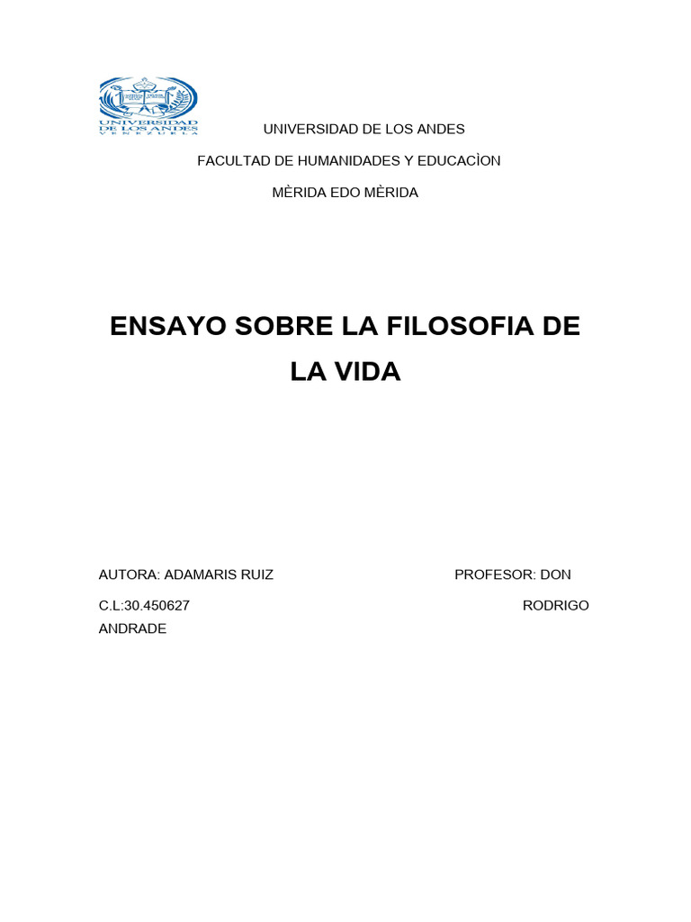 Filosofía de la Vida: Significado y Propósito | PDF | Significado de la ...