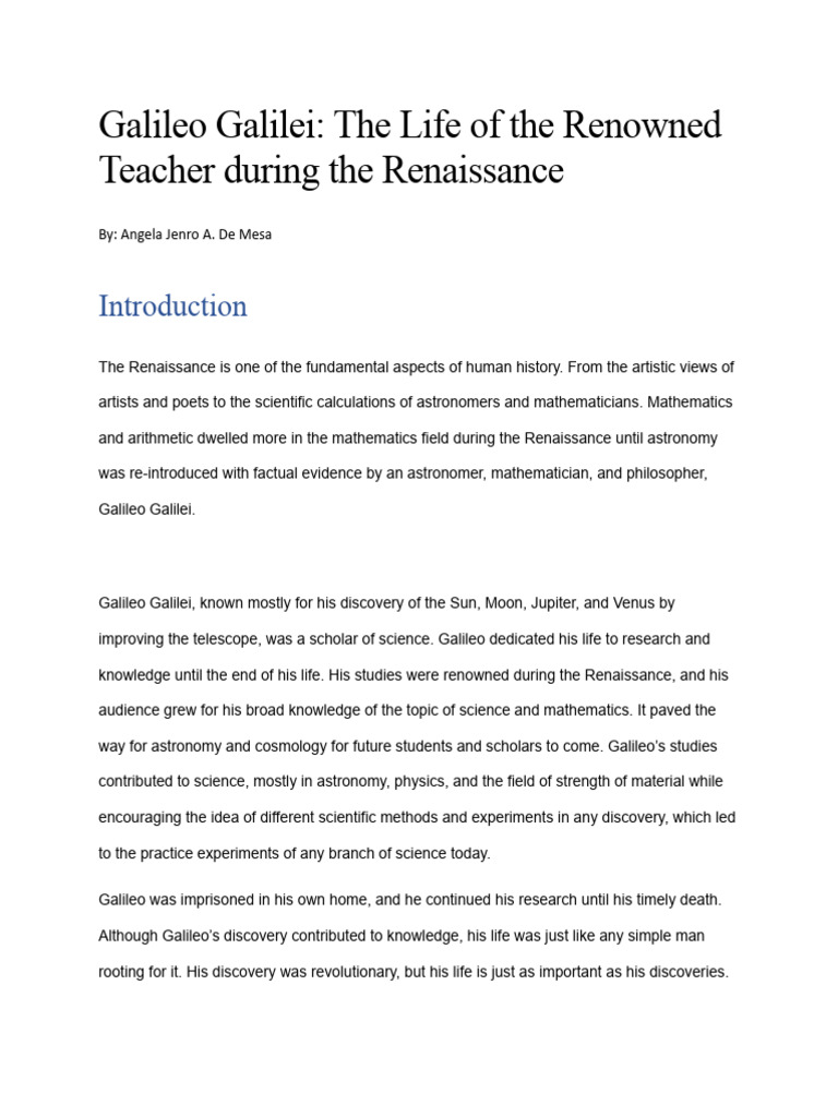 Galileo Galilei Pdf Galileo Galilei Science