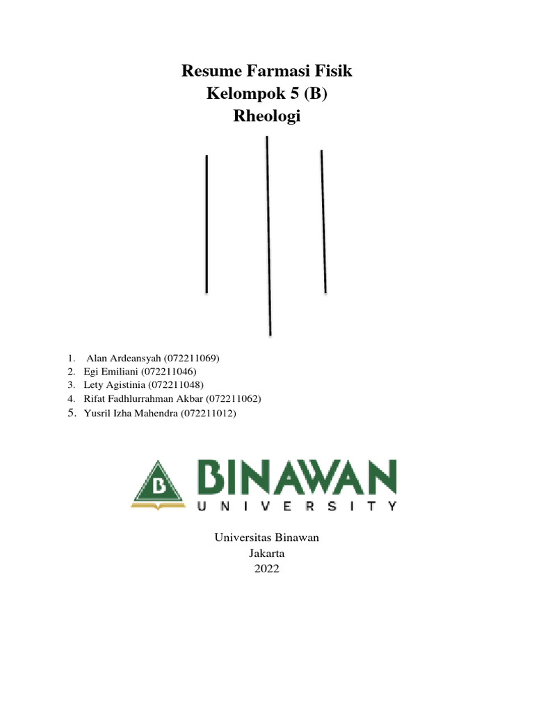 Lety Agistinia - 072211048 - Kel.5 (B) Resume Farmasi Fisik - Rheologi ...