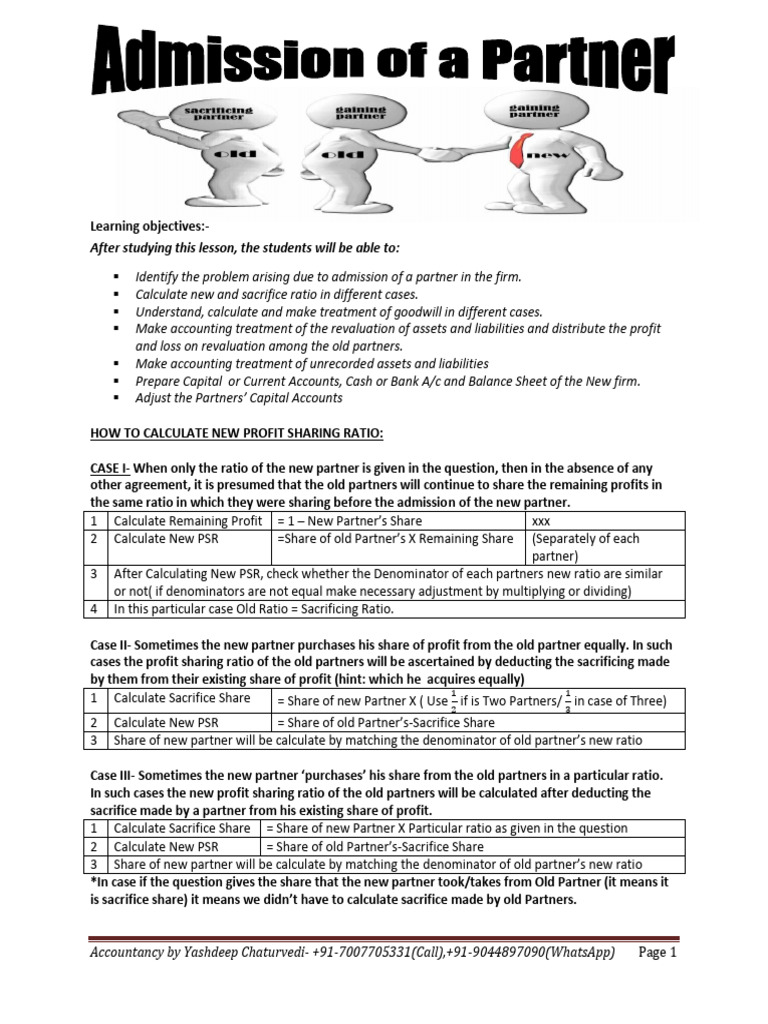 Partner Admission Accounting Guide | PDF | Goodwill (Accounting) | Expense