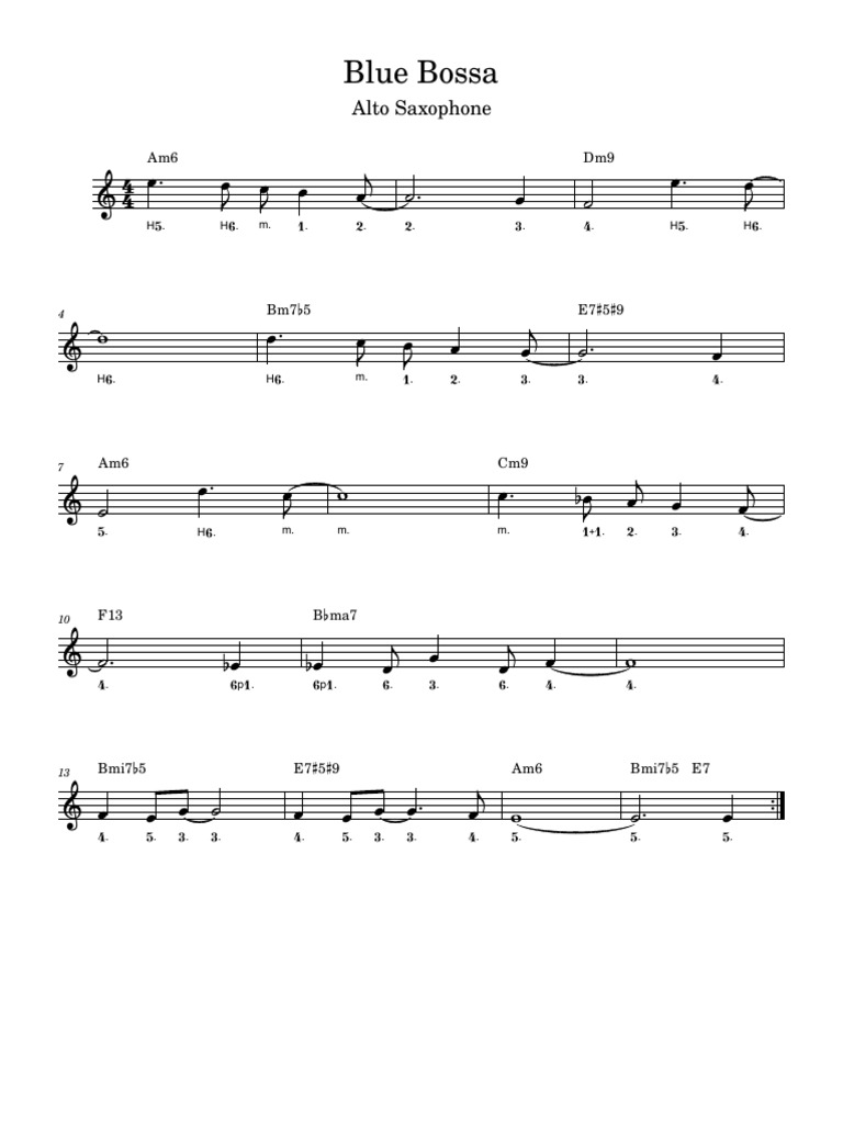 Blue Bossa Eb | PDF