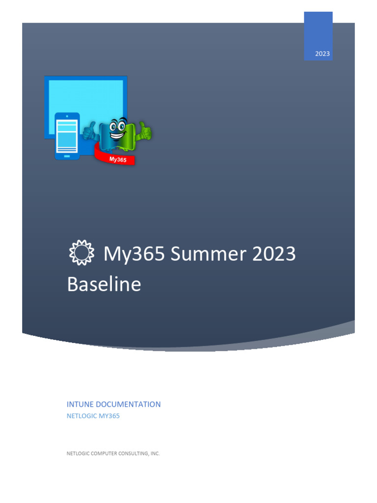 My365 Summer 2023 Baseline Settings Description | PDF | Ios | Microsoft Outlook