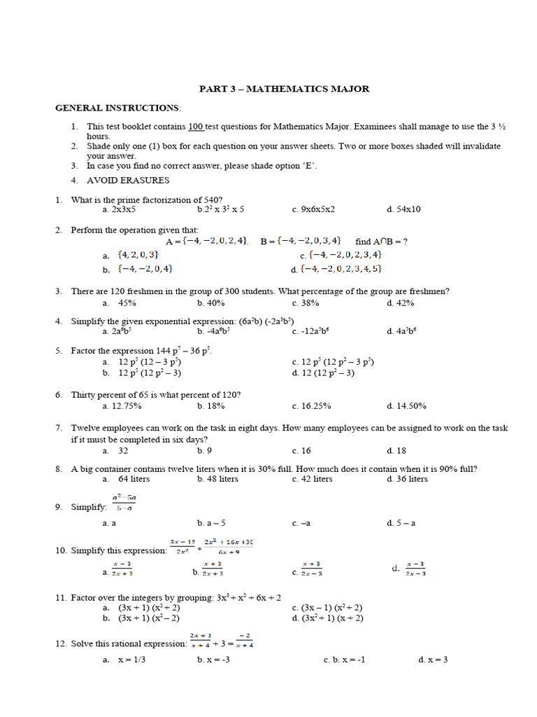 PT Math Major | PDF | Area | Circle