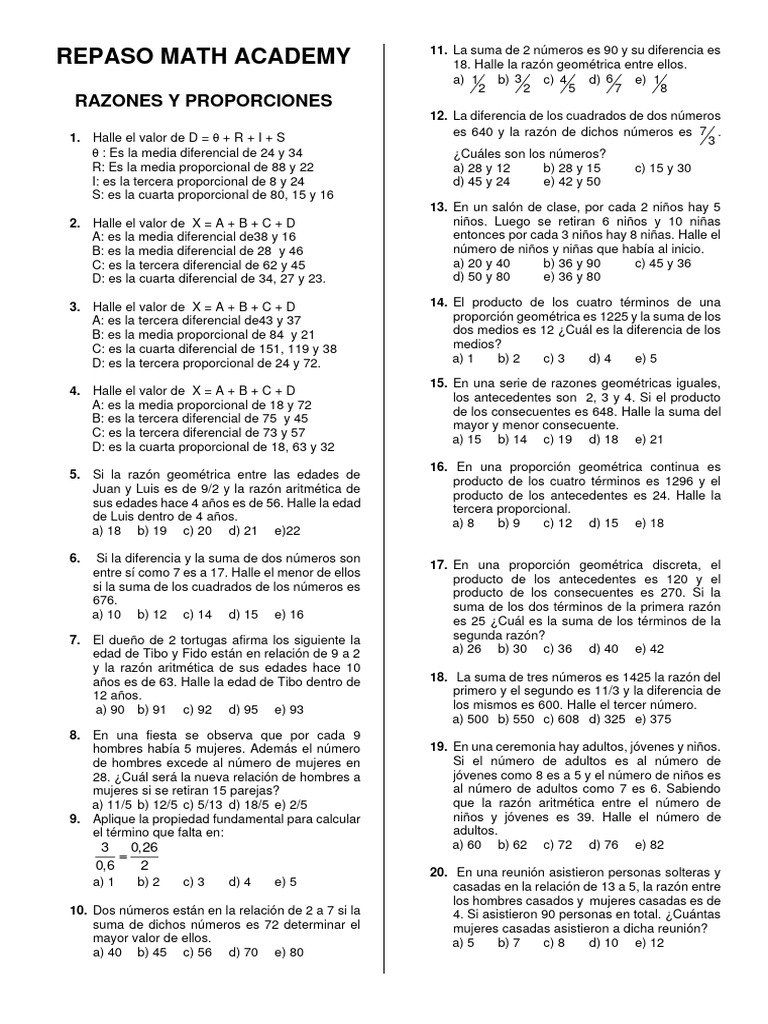 Repaso Math Academy 01 | PDF | Matemáticas | Conceptos matemáticos