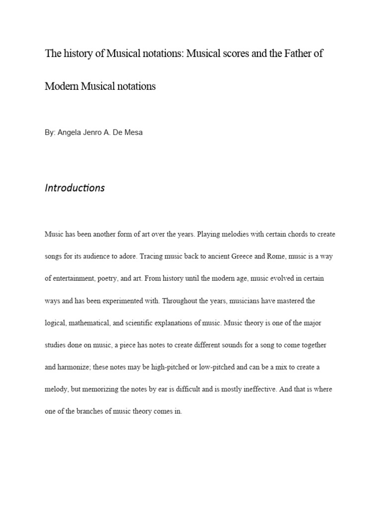 The History of Musical Notations | PDF | Musical Notation | Music Theory