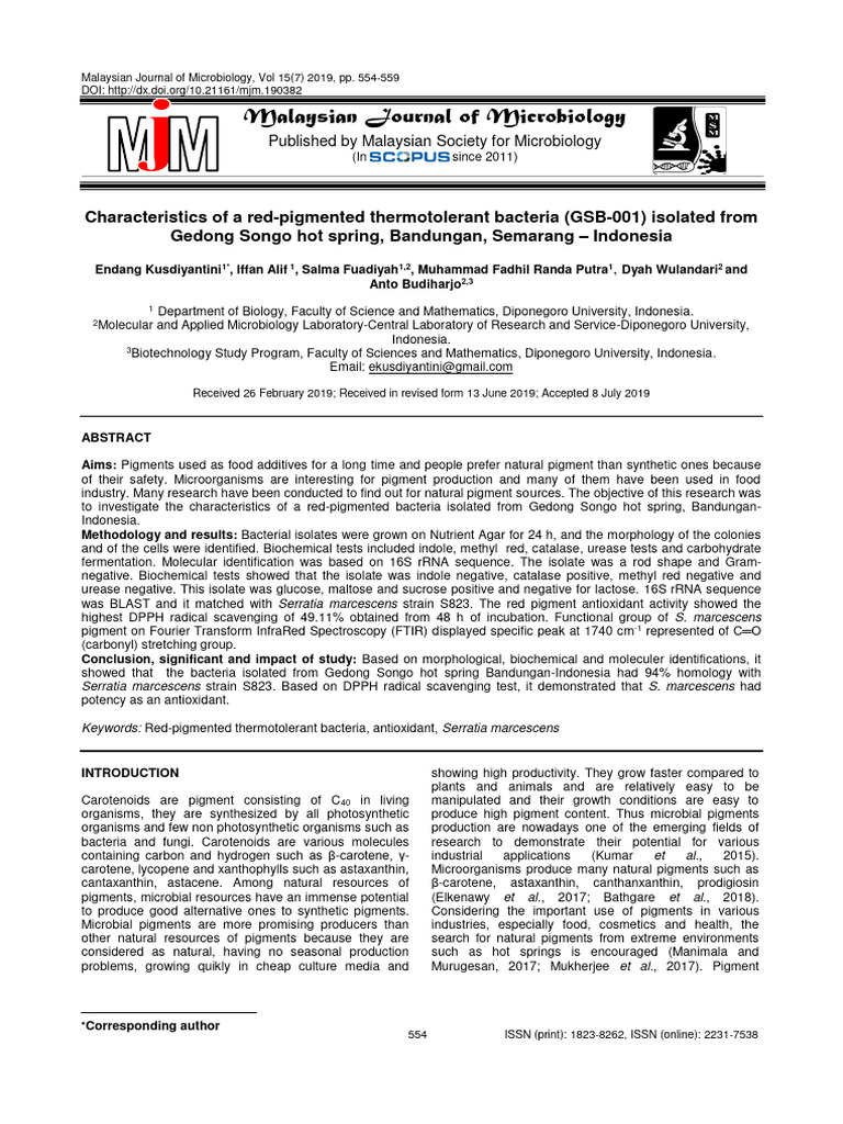 Endang Et Al, 2019 | PDF | Polymerase Chain Reaction | Bacteria