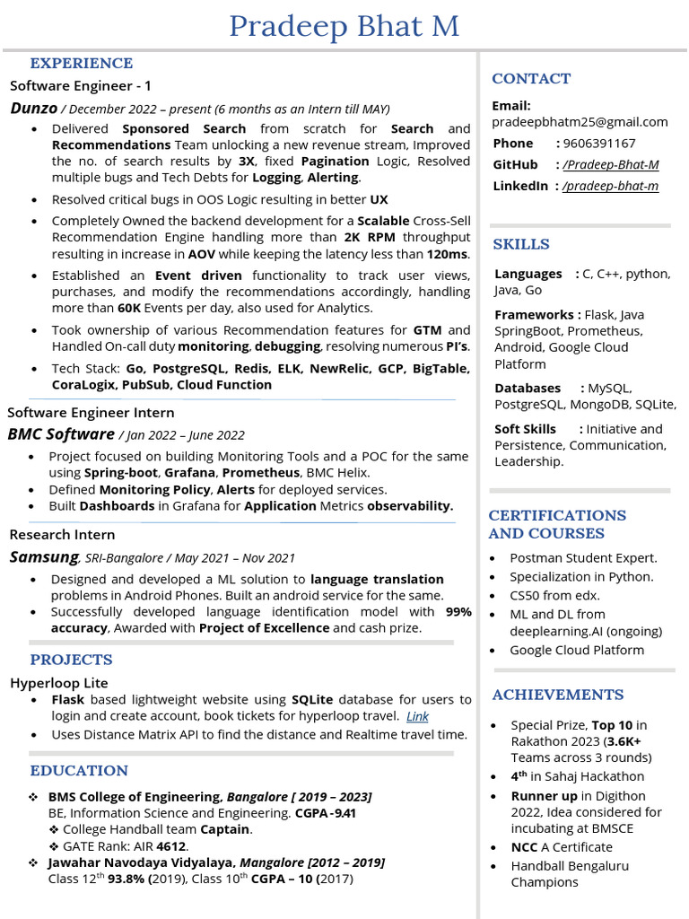 Pradeep Resume 10-1 | Download Free PDF | Postgre Sql | Computing