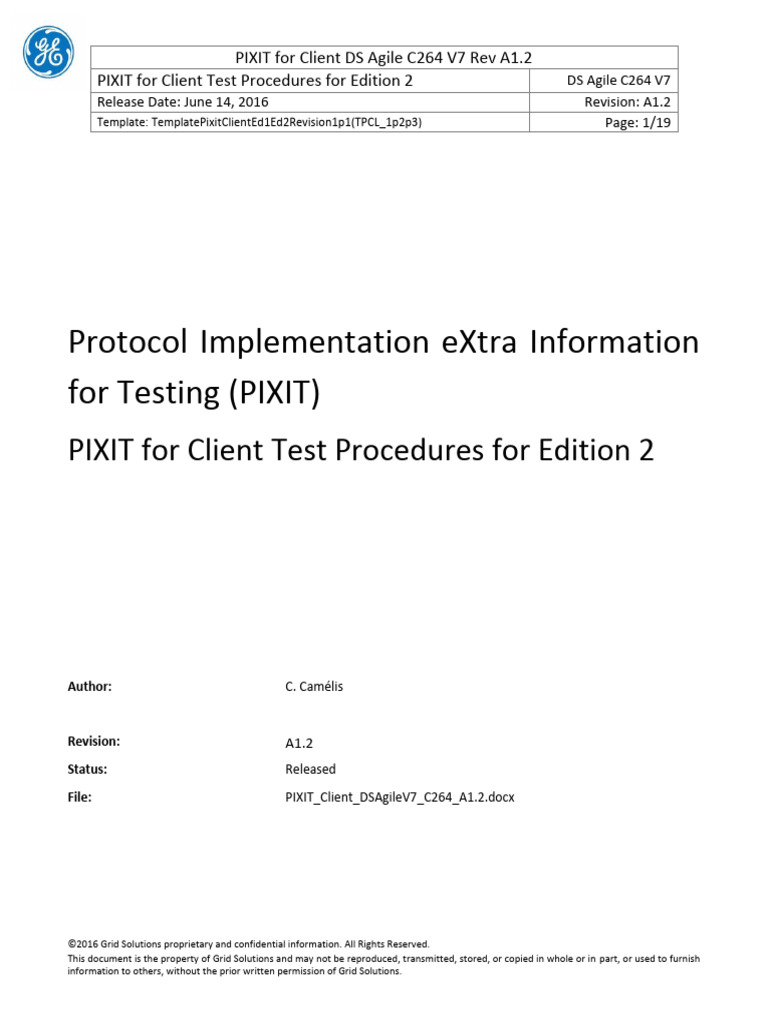 PIXIT Client DSAgileV7 C264 A1.2 | PDF | Client (Computing) | Server ...