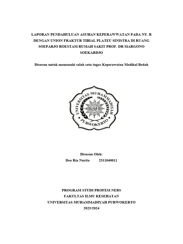 LP Dan Askep Fraktur Tibia Minggu 2 SR Dea | PDF