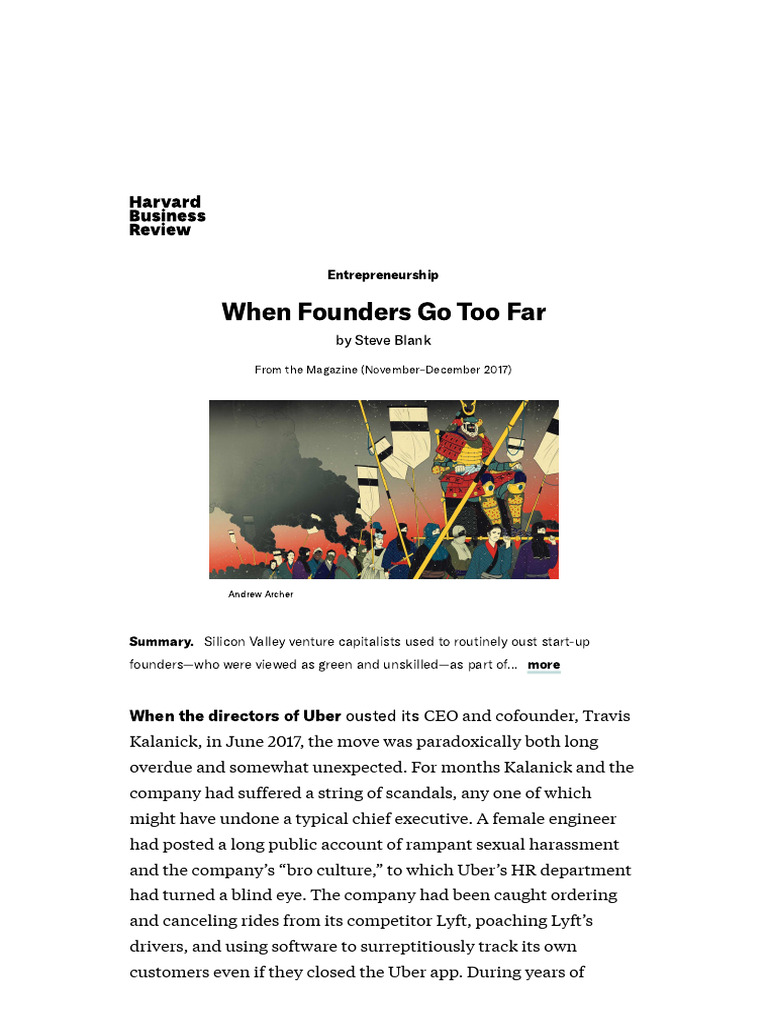 How Company Founders Become Tyrants | PDF | Venture Capital | Corporate ...