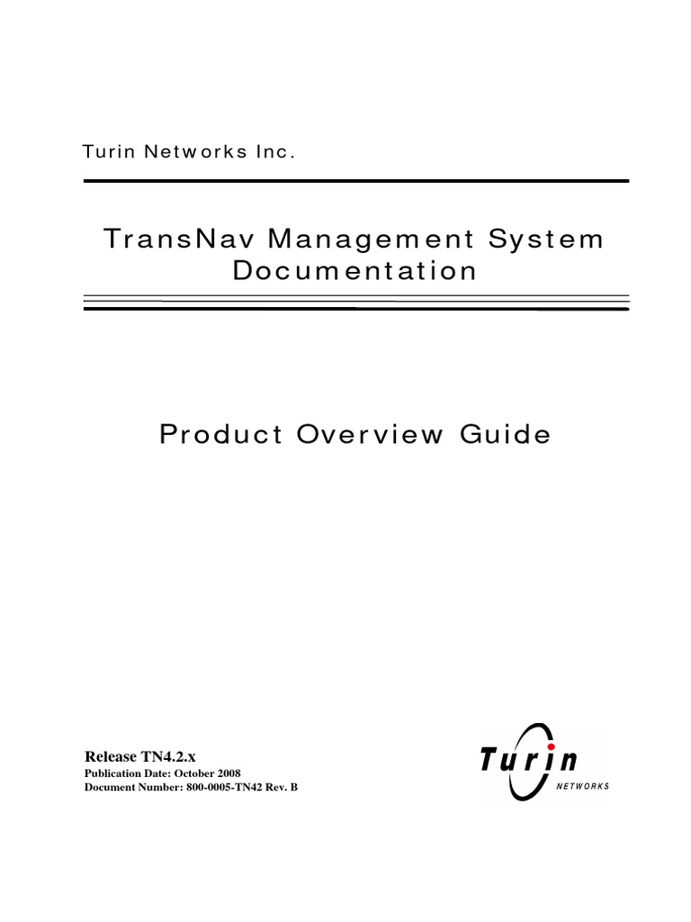 TransNav Management System Documentation. Product Overview Guide | PDF | Server (Computing ...