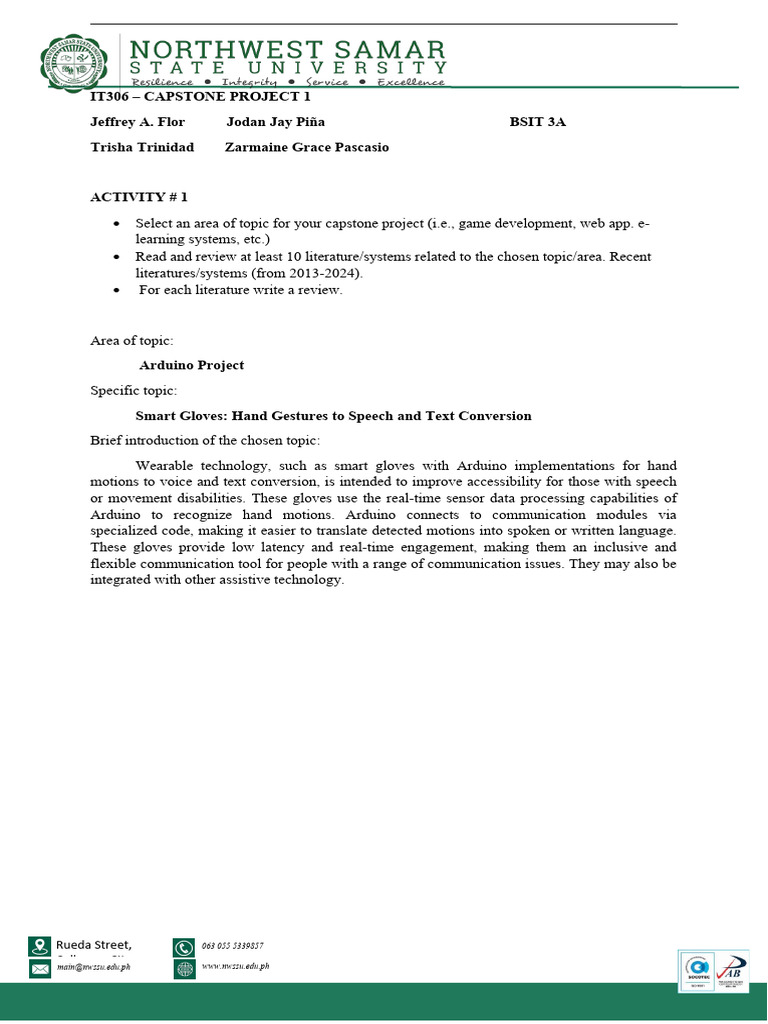 Capstone - Activity 1 | Download Free PDF | Sign Language | Communication