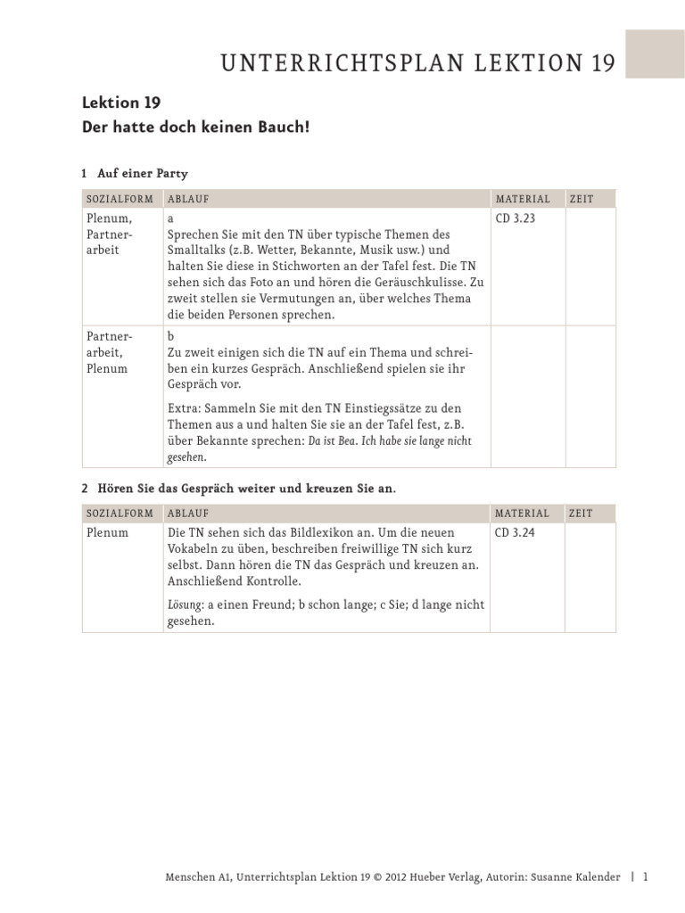 MSN Unterrichtsplan L19 | PDF