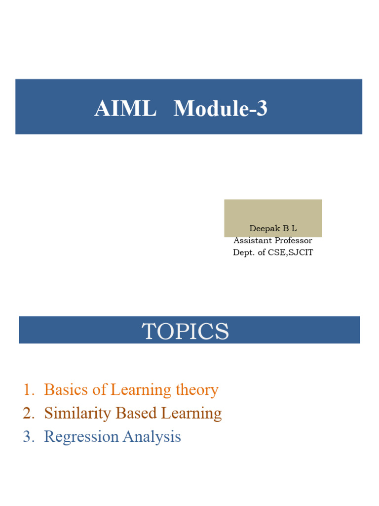 5 - AIML - Module3 - PPT | Download Free PDF | Linear Regression | Machine Learning