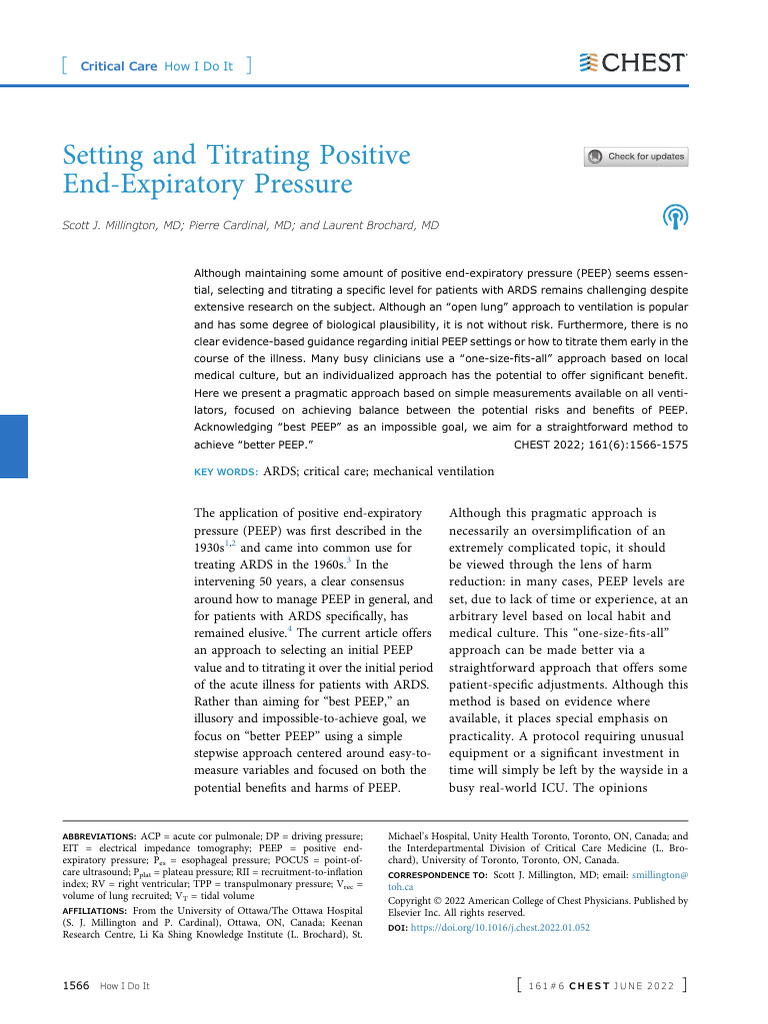 Peep1 s2.0 S0012369222002203 Main | PDF | Pulmonology | Diseases And Disorders