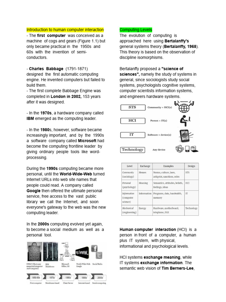 Introduction To Human Computer Interaction | PDF | Computing | Human–Computer Interaction